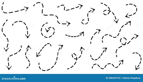 Dotted Arrows Big Vector Set Of Icons Or Logos Collection Of Direction Cursors Made With Dots