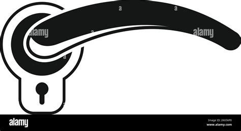 Door Holder Icon Simple Vector Lock Handle Latch Metal Stock Vector