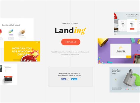 Free Ui Kit Landing Behance