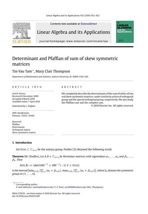 pdf determinant and pfaffian of sum of skew symmetric matrices