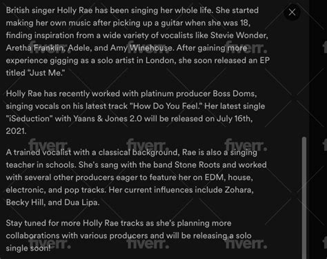 Spotify Bio Template