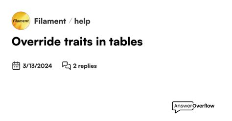 Override Traits In Tables Filament