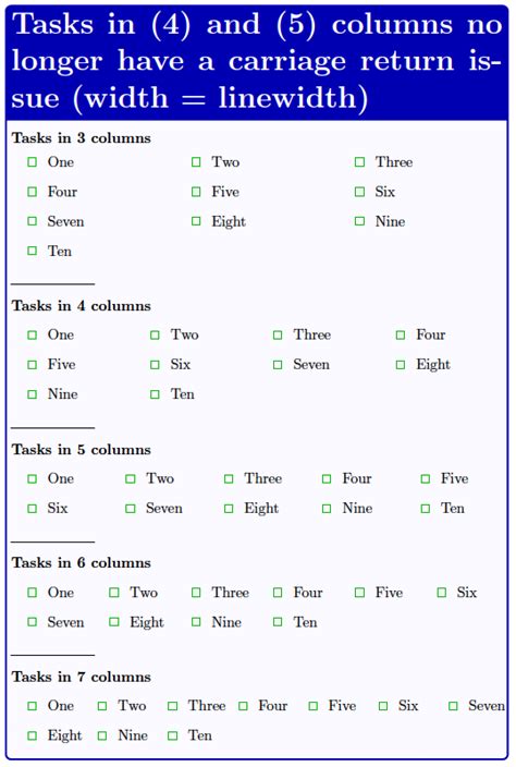 Horizontal Alignment Tasks Package Issue With Tcolorbox Unwanted