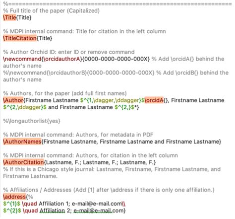 How To Format A Manuscript For MDPI Submission Using LaTeX Featuring