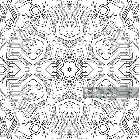 전자 제품 칩 보드 인쇄 회로 기전자 하이테크 모델 디지털 기술 그림 추상 컴퓨터 칩 블랙 흑백 마이크로칩 흰색 배경에 분리