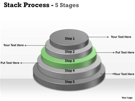 Stack Process With 5 Steps Graphics Presentation Background For PowerPoint PPT Designs
