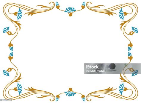 추상 수레 국화의 장식 꽃 벡터 프레임 빈티지 스타일 인사말 카드 장식 0명에 대한 스톡 벡터 아트 및 기타 이미지 0명