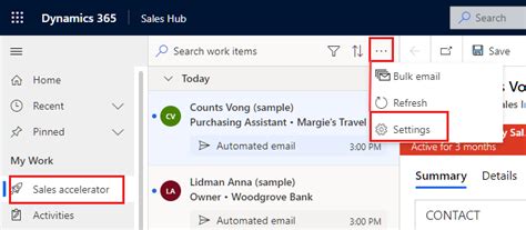 Personalize Sales Accelerator Settings Microsoft Learn