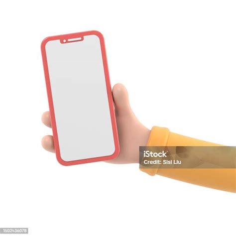만화 제스처 아이콘 모형3d 손 터치 스마트폰 만화 아이콘 또는 휴대 전화 사용의 모형 흰색 배경에 3d 렌더링 3차원 형태에 대한 스톡 사진 및 기타 이미지 Istock