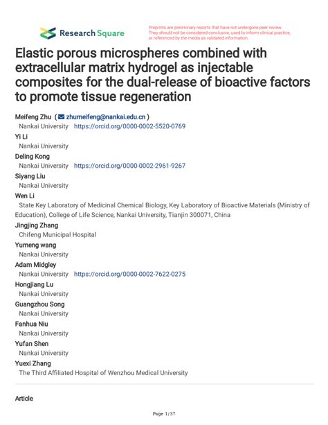 Pdf Elastic Porous Microspheres Combined With Extracellular Matrix