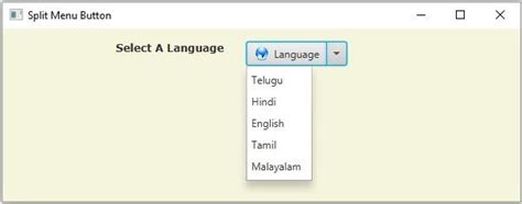 How To Create A Splitmenubutton In Javafx