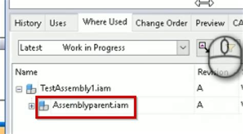 Where Used Tab In Vault Items Does Not Show Relation With Item For Inventor Parent Assembly