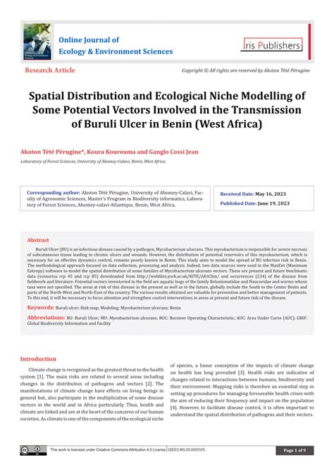 Pdf Spatial Distribution And Ecological Niche Modelling Of Some Potential Vectors Involved In