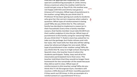 Solved Texts Schedules Of Reinforcement Operant Conditioning Answer