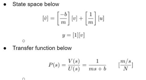 Solved Given The State Space And Transfer Function Below
