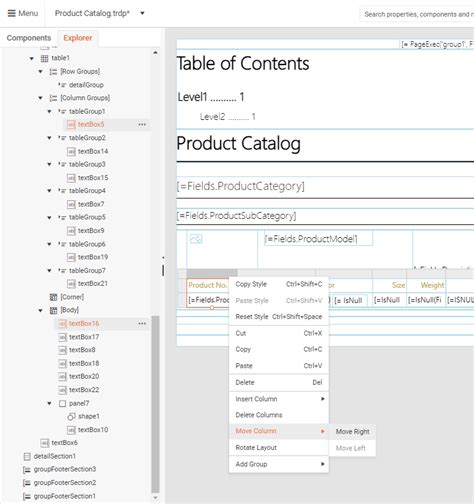 Enduser Report Designer With A Standard Toolbar Reporting