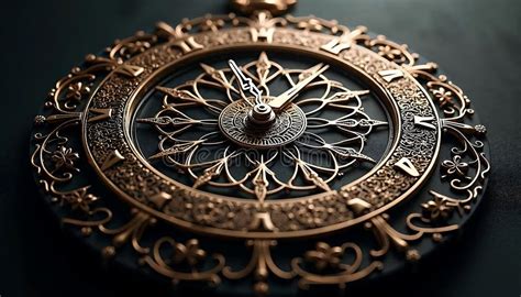 Ornate Antique Clock Face Design With Intricate Details Stock Image
