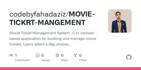 Github Codebyfahadazizmovie Tickrt Mangement Movie Ticket Management System C Console