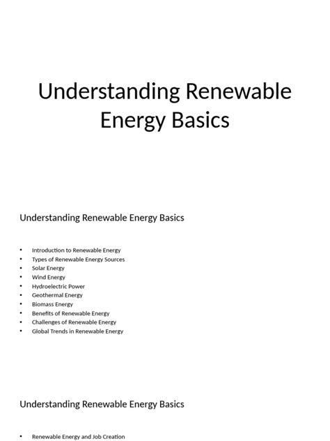 Understanding Renewable Energy Basics Pdf Renewable Energy Energy Development