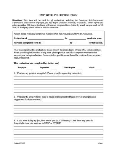 12 Perfect Employee Evaluation Templates Free Artofit