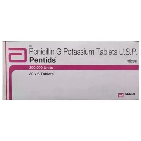 Pendits 200 Penicillin G Potassium Tablets Packaging Size 10x10 Strength 250 Mg At ₹ 900box