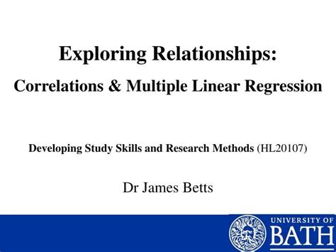 PPT Exploring Relationships Correlations Multiple Linear Regression PowerPoint Presentation