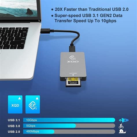 Cfexpress Type B Xqd Card Reader Usb Gen Gbps Portable Aluminum Usb C Xqd Cfexpress Type