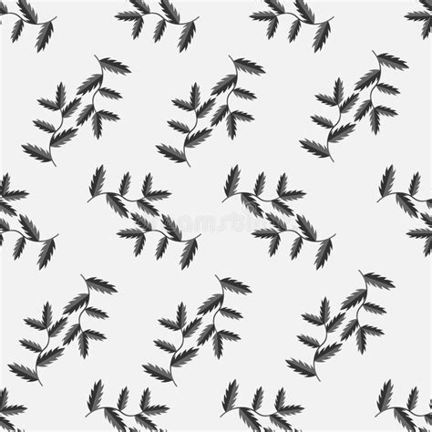 Seamless Black And White Floral Seamless Pattern Stock Vector