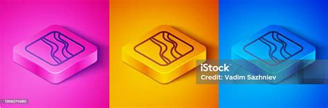 분홍색과 주황색 파란색 배경에 격리 된 등색 선 뱀 발 발자국 아이콘 정사각형 버튼입니다 벡터 고무도장에 대한 스톡 벡터 아트 및 기타 이미지 Istock