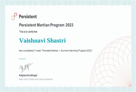 Vaishnavi Shastri On Linkedin Internship Learningexperience Techjourney Persistentsystems