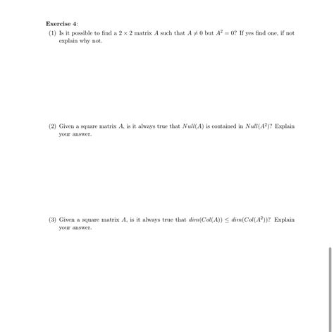 solved exercise 4 1 is it possible to find a 2×2 matrix a