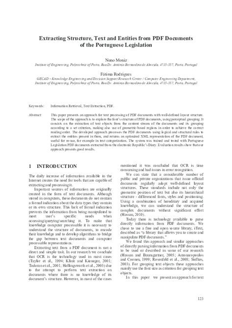 Pdf Extracting Structure Text And Entities From Pdf Documents Of The Portuguese Legislation