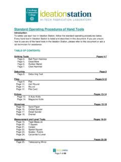 Standard Operating Procedures Of Hand Tools Standard Operating