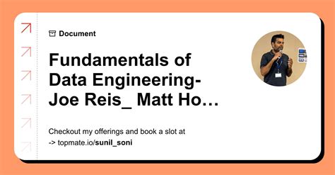 Fundamentals Of Data Engineering With Sunil Soni