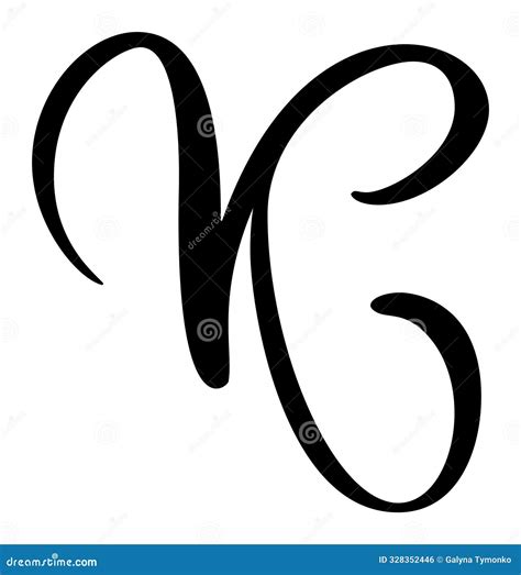 Hand Drawn Vector Calligraphy Letter K Script Capital Font Logo