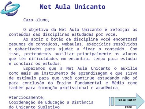 Ppt Net Aula Unicanto Tecle Enter Para Continuar Caro Aluno O