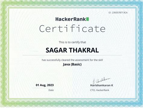 Sagar Thakral On Linkedin I Have Successfully Completed The Basic Java Course Offered By