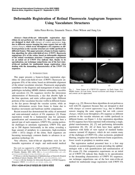 Pdf Deformable Registration Of Retinal Fluorescein Angiogram