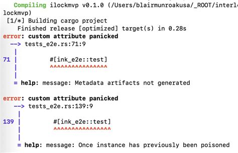 Smart Contract Ink E2e Metadata Artifacts Not Generated When Importing Crate Substrate And