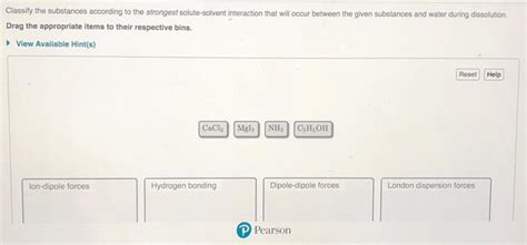 solved classify the substances according to the strongest