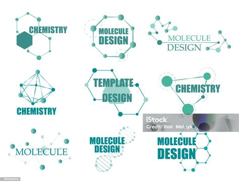 구조 분자로 로고 세트 로고 Dna 연결 다이어그램 분자 상호 작용을 연결하는 생물학 분자 구조 로고 분자 그리드 및 화학 육각형 분자 템플릿 0명에 대한 스톡 벡터 아트