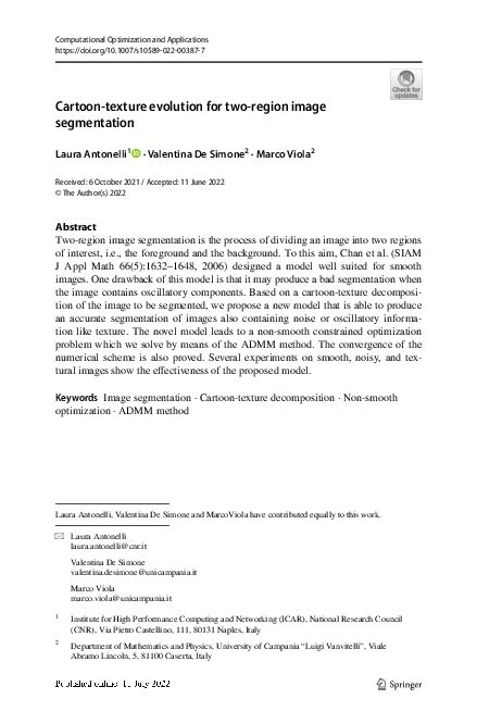 Pdf Cartoon Texture Evolution For Two Region Image Segmentation