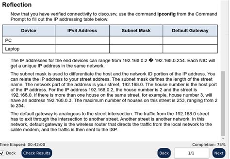 subnet mask status incorrect 2 1 2 packet tracer simple network