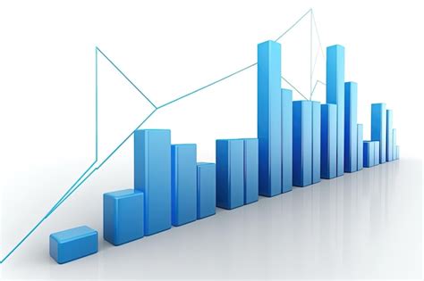 Premium Ai Image Blue Bar Graph Illustration Finance Concept White Background Generative Ai