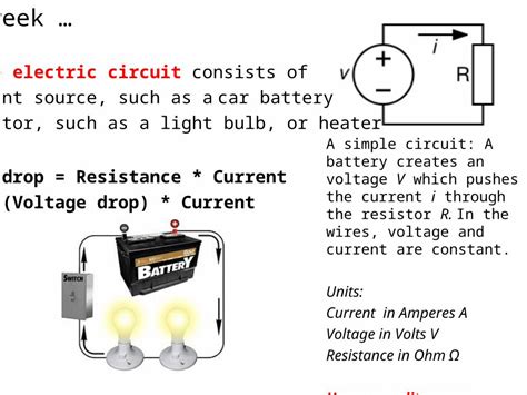 ppt last week … a simple electric circuit consists of a current