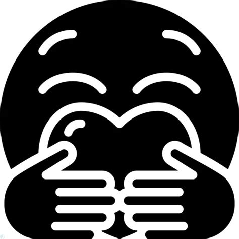 دانلود آیکون ایموجی بغل کردن استایل توپر مشکی با فرمت Png