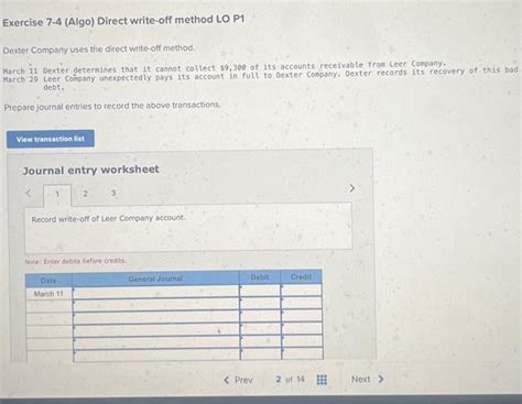 solved exercise 7 4 algo direct write off method lo p1
