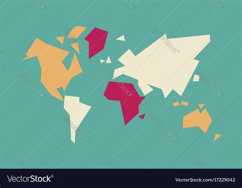 Abstract World Map Geometric Concept Vector Image On Vectorstock World Map Art Illustrated