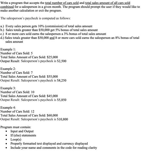 Solved Write A Program That Accepts The Total Number Of Cars