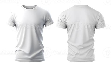Plain White T Shirt Design With View Front Back 23401378 Png